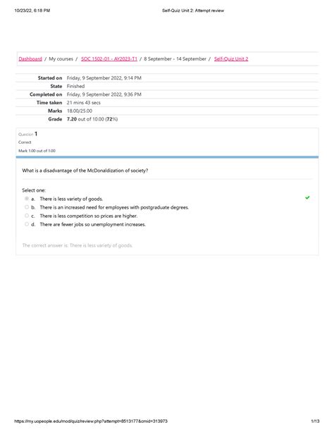 Self Quiz Unit 2 Attempt Review Started On Friday 9 September 2022 914 Pm State Finished
