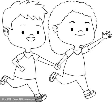 简笔画男孩女孩全身（12张） 简笔画图片大全