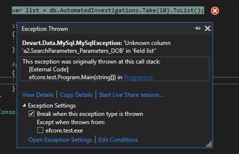 C Unknown Column In Field List Error Using Complex Types In EF Core Stack Overflow