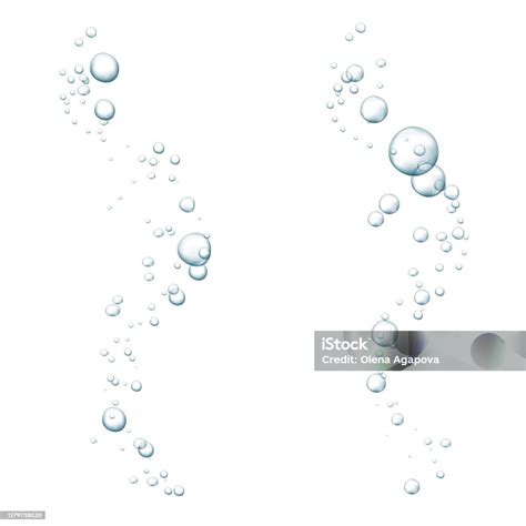 블루 탄산 거품 물 바다 수족관에서 수중 스트림을 반짝 탄산 팝과 발포성 음료 추상적인 신선한 소다 거품 벡터 일러스트레이션 기포에 대한 스톡 벡터 아트 및 기타 이미지