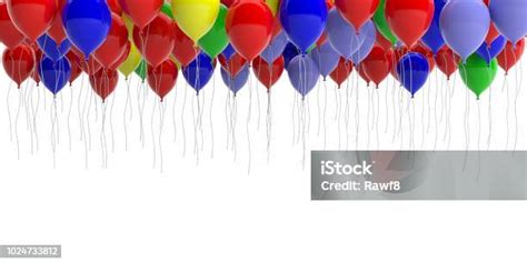 흰색 바탕에 다채로운 풍선입니다 3 차원 일러스트 레이 션 천장에 대한 스톡 사진 및 기타 이미지 천장 풍선 색상 묘사 Istock