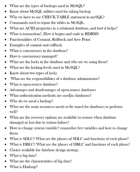 Solved What Are The Types Of Backups Used In Mysql Know Chegg