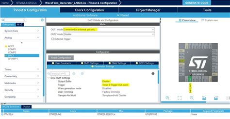 Stm32 Dac Dma Sine Wave Generation Stm32 Dac Dma Example