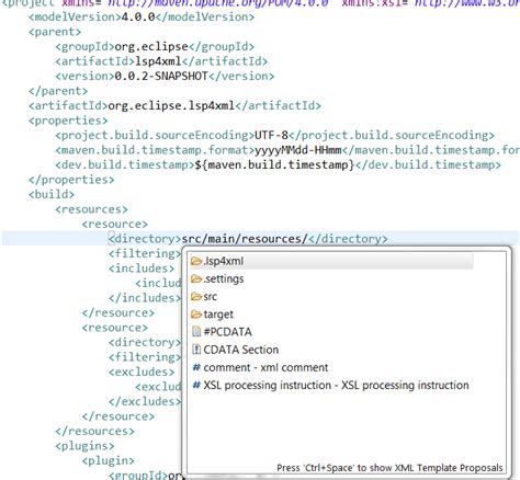 add pom xml extension · issue 166 · eclipse lemminx lemminx · github