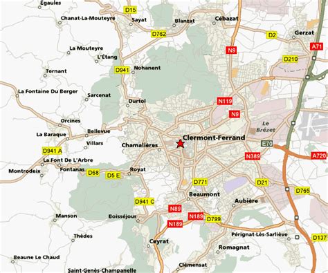 Clermont Ferrand Map France