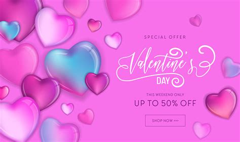 해피 발렌타인 데이 판매 전단 또는 3d 화려한 마음 및 손을 그려 레터링 디자인 사랑 카드 벡터 일러스트 레이 션 포스터 3차원 형태에 대한 스톡 벡터 아트 및 기타