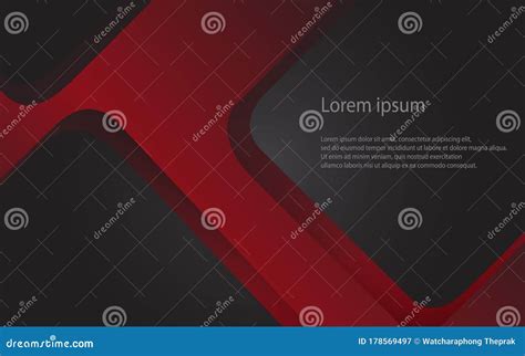 Abstract Red Shape Overlap Layer With Black Background Stock Vector Illustration Of Banner