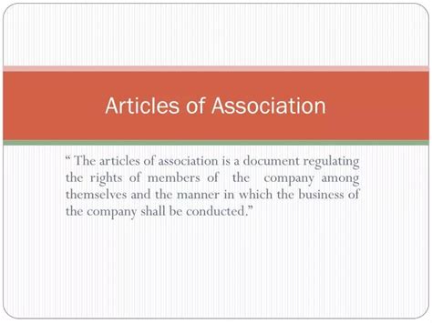 Ppt Articles Of Association Powerpoint Presentation Free Download