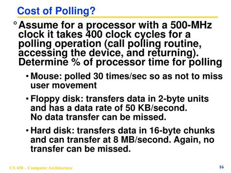 Ppt Cs 430 Computer Architecture Inputoutput Polling And Interrupts Powerpoint