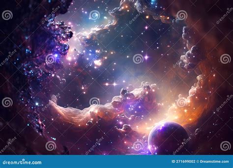 Nebula And Galaxies In Space Neural Network Generated Art Stock Illustration Illustration Of