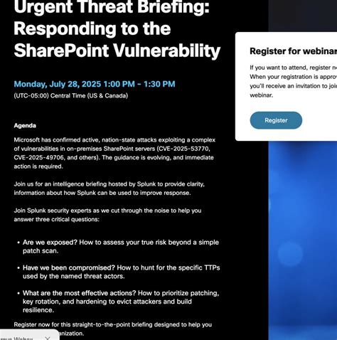 Join Us For An Intelligence Briefing Hosted By Splunk To Provide Clarity Information About How