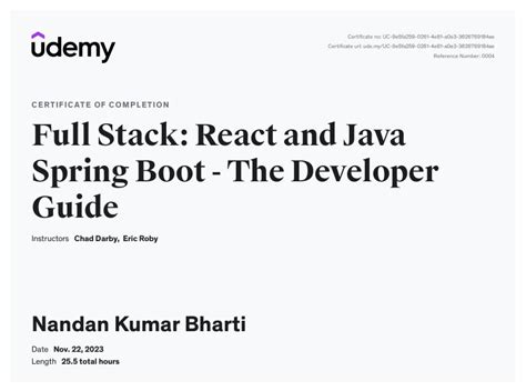 Completed Full Stack React And Java Spring Boot Nandan Kumar Bharti Posted On The Topic