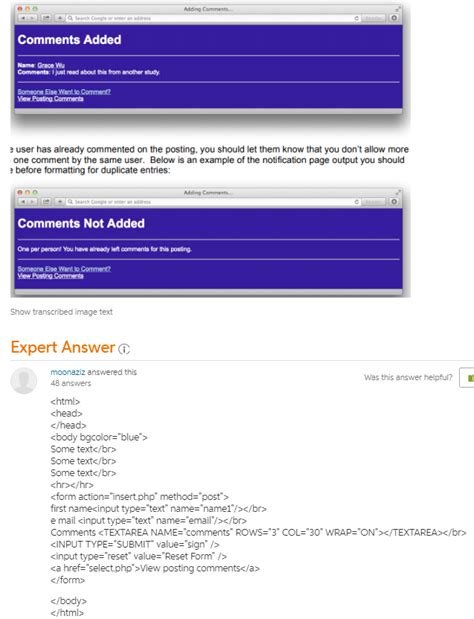 Needed Html Code Which Created Below Page By Using Chegg