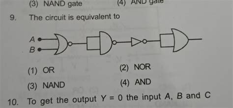 The Circuit Is Equivalent To 1 Or 2 Nor 3 Nand 4 And To Get The O