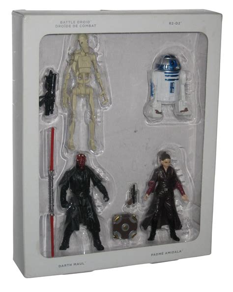 Star Wars R2 D2 Darth Maul Padme Amidala Battle Droid Figure Box Set