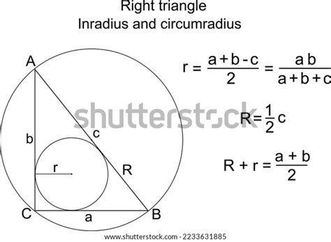 Inradius Circumradius Right Triangle Legs B Stock Vector Royalty Free 2233631885 Shutterstock