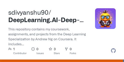 Github Sdivyanshu90deeplearningai Deep Learning Specialization By