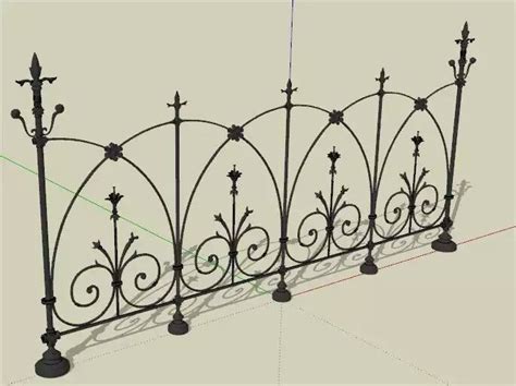 Wrought Iron Fence With Floral Accents