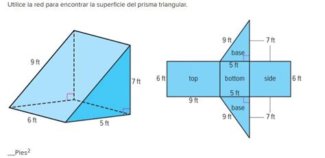 Utilice La Red Para Encontrar La Superficie Del Prisma Triangular Brainly Lat