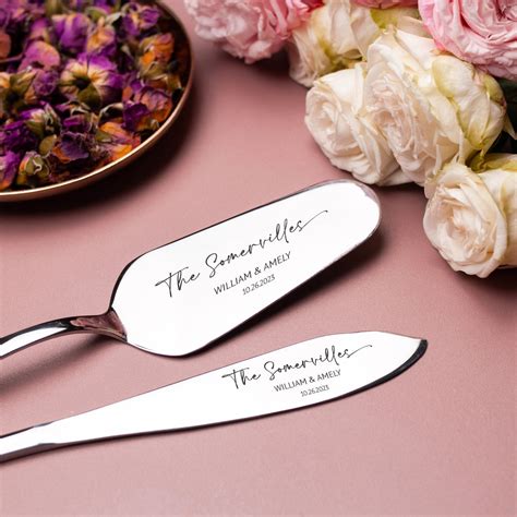 Wedding Cake Serving Set Custom Cake Cutting Set Engraved Cake Knife And Server Set Personalized