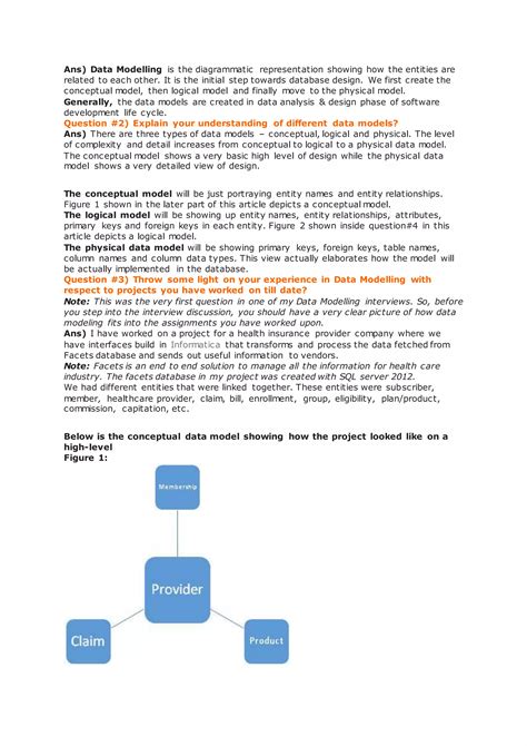 Data Modelling Interview Question DOCX Databases Computer Software And Applications