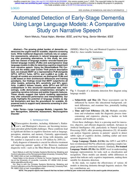 Pdf Automated Detection Of Early Stage Dementia Using Large Language Models A Comparative