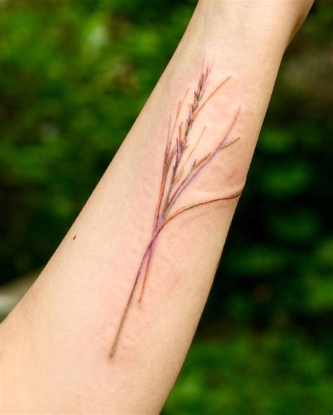 Realistic Grass Tattoos Kotbs Realistic Tiny Branch Black Flower