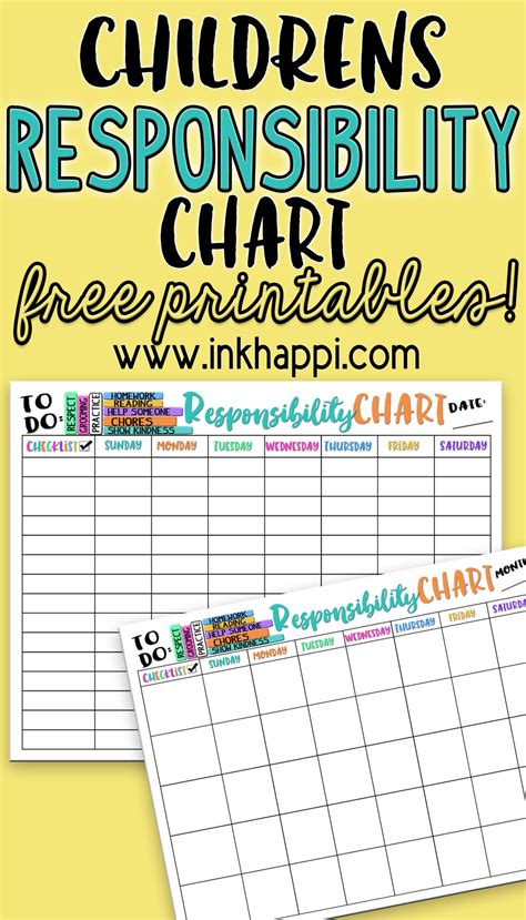 Printable Responsibility Chart Template