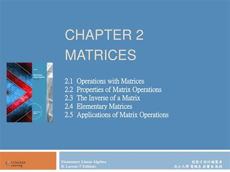 Ppt Chapter 2 Matrices Powerpoint Presentation Free Download Id
