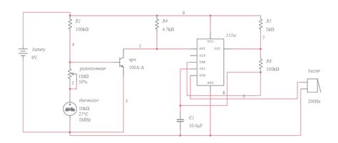 Fire Alarm Circuit With Thermistor Circuit Diagram