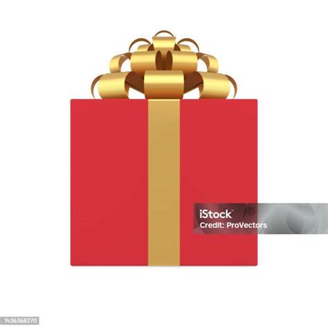 황금 활 리본 크리스마스 휴일 축하 3d 아이콘 벡터와 낭만적 인 빨간색 사각형 선물 상자 성탄절 선물에 대한 스톡 벡터 아트 및 기타 이미지 성탄절 선물 나비매듭