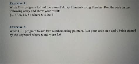 Solved Exercise 1 Write C Program To Find The Sum Of