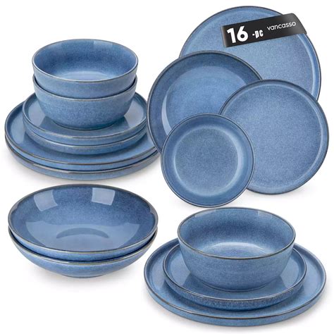 Anya 16 Piece Stoneware Dinnerware Set Farmhouse Style