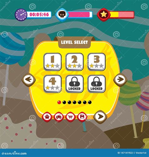 Game Ui Menu Application Mobile App Stock Vector Illustration Of Simulation Game 147141922