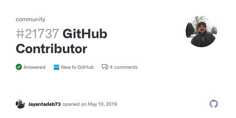 Github Contributor · Community · Discussion 21737 · Github