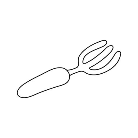 Premium Vector Pitchfork Gardening Tool Illustration Of Garden Element In Outline Style