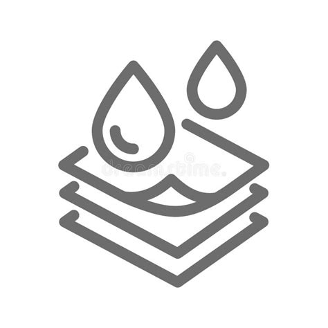 Absorbent Absorption Layer Material Line Icon Stock Vector Illustration Of Drop Protective