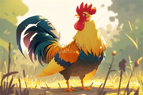 다채로운 수탉 그림 일러스트 무료 다운로드 Lovepik
