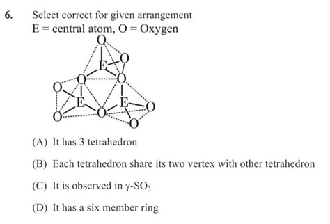 Select Correct For Given Arrangement E Central Atom Oo Xygen Filo