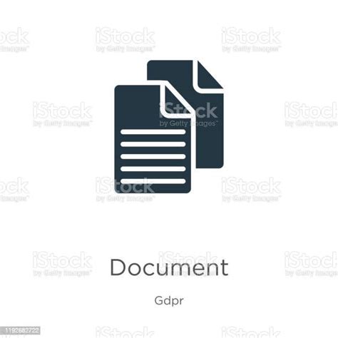 문서 아이콘 벡터입니다 흰색 배경에 격리 된 Gdpr 컬렉션의 최신 플랫 문서 아이콘입니다 벡터 일러스트는 웹 및 모바일 그래픽 디자인 로고 Eps10에 사용할 수 있습니다
