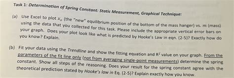 Solved Task Determination Of Spring Constant Static Chegg
