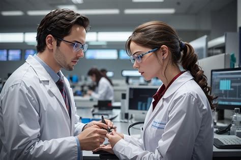 Premium Ai Image Bioinformatics Laboratory Futuristic Science Lab