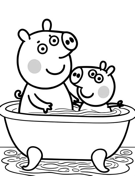 Раскраска Свинка Пеппа 15 распечатать Happybrushes
