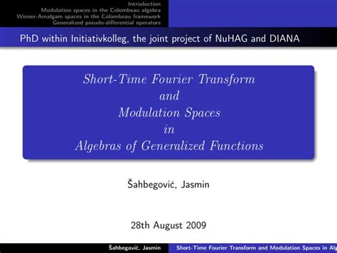 Ppt Short Time Fourier Transform And Modulation Spaces In Algebras Of Powerpoint
