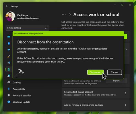 Disconnect Windows 11 From Work Or School Account