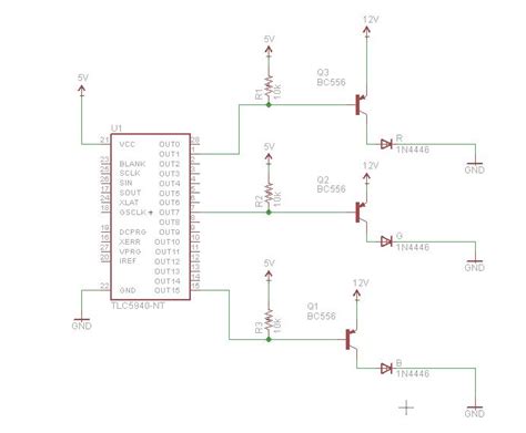 Tlc5940 With Pnp Transistors Leds And Multiplexing Arduino Forum