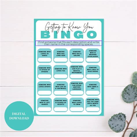 Getting To Know You Bingo Icebreaker Game Work Icebreaker Game Team