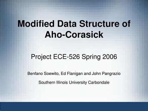 Ppt Modified Data Structure Of Aho Corasick Powerpoint Presentation