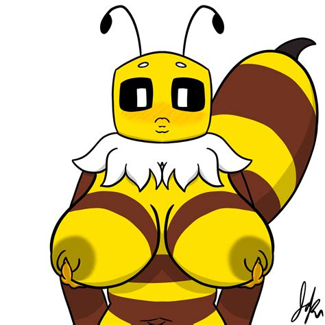 Rule 34 Antennae Areolae Bee Bee Minecraft Blush Breasts Female Female Only Honey Joku676