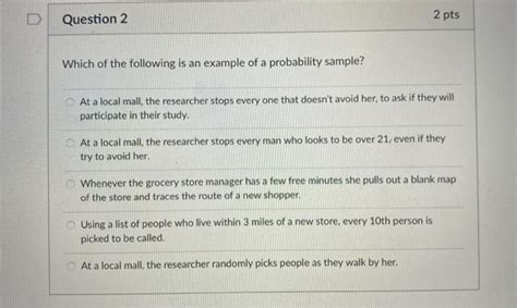 Solved D Question 1 2 Pts Which Of The Following Is An